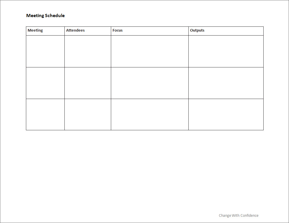 Meeting Schedule | Change with Confidence