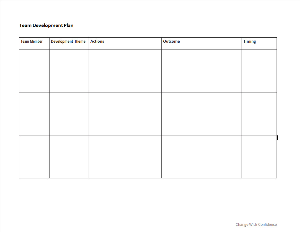 Team Development Plan Change With Confidence